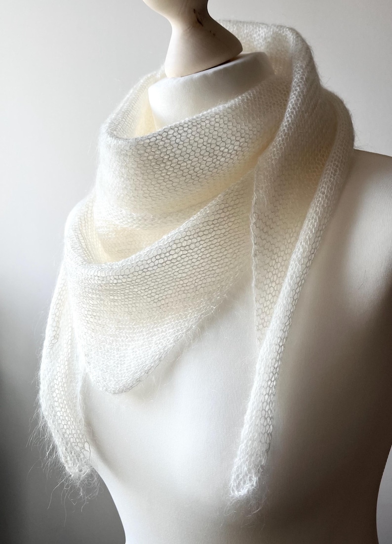 Neck Scarf Mohair Bandana Knit Small Necktie Triangylar Fall Cosy ...