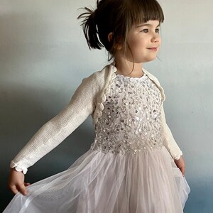 First Communion Bolero Girl White Cardigan Cotton Sweater Holy ...
