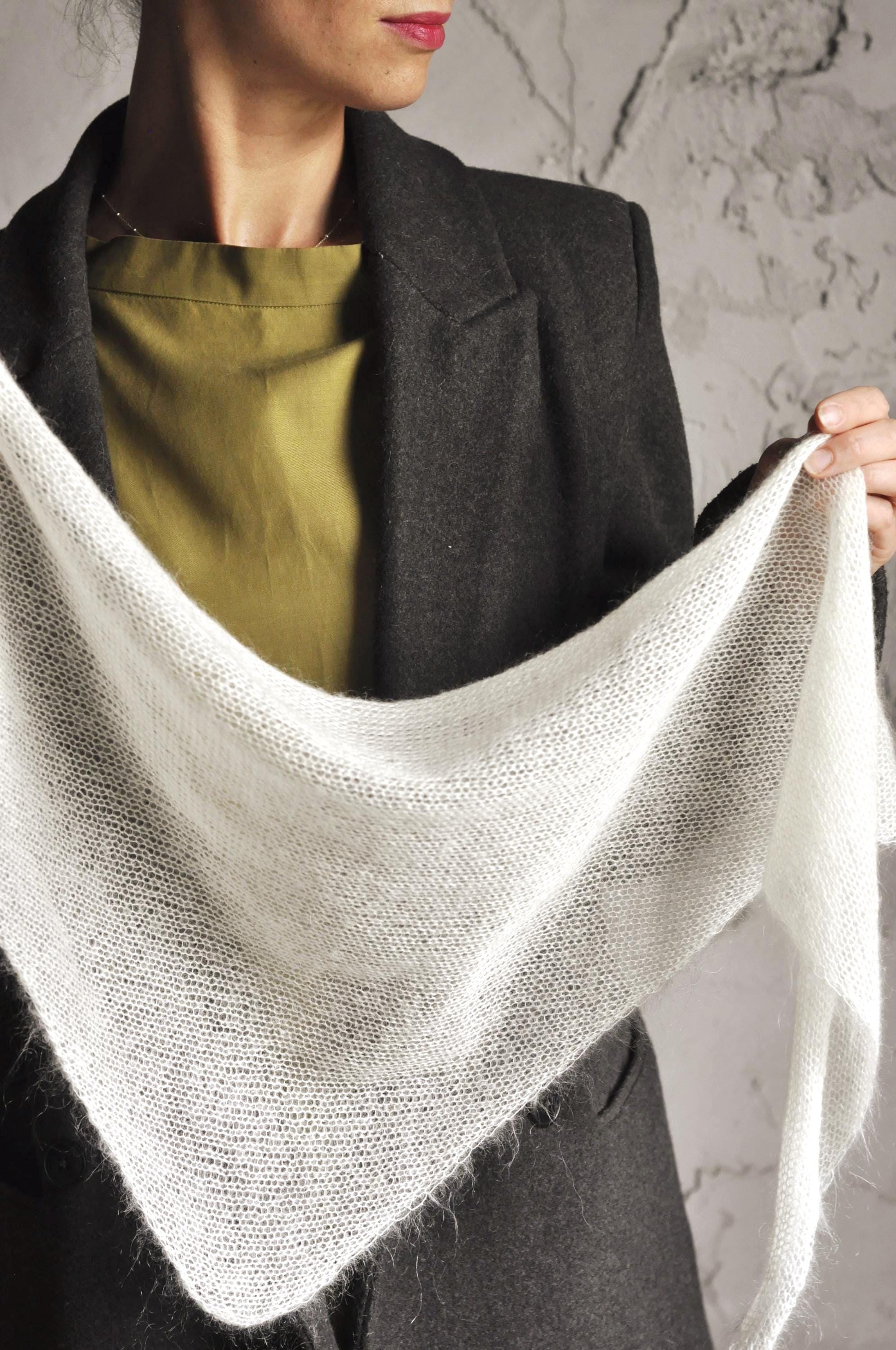 Neck Scarf Mohair Bandana Knit Small Necktie Triangylar Fall Cosy ...