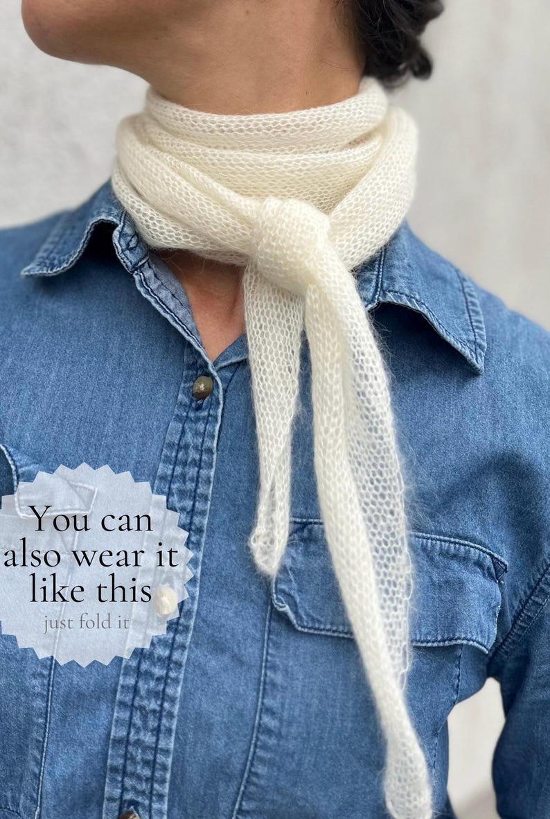 Neck Scarf Mohair Bandana Knit Small Necktie Triangylar Fall Cosy ...