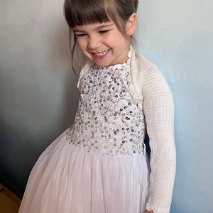 First Communion Bolero Girl White Cardigan Cotton Sweater Holy ...