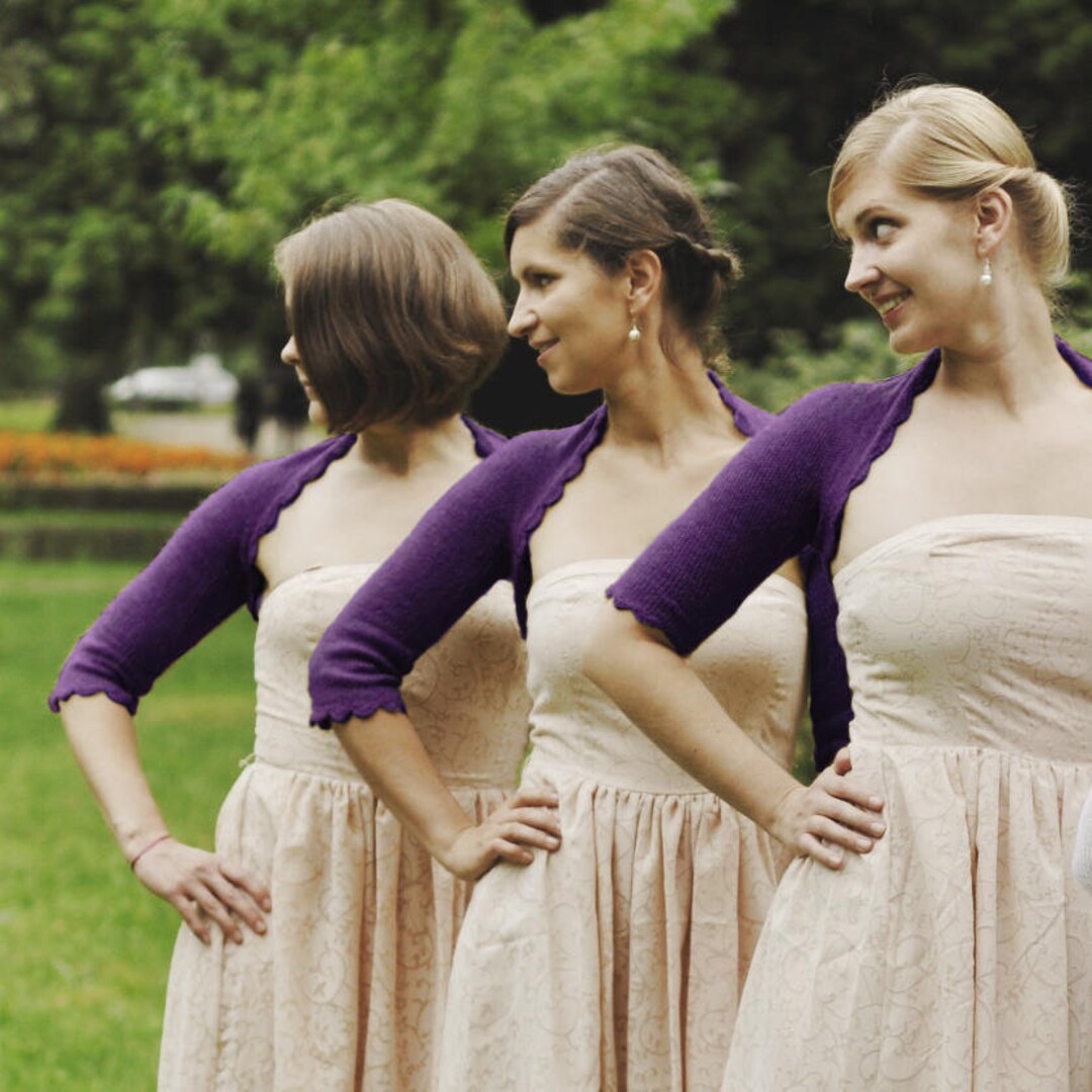 Set of Shrug for Bridesmaids Wedding Guest Bolero Bridesmaid Present ...