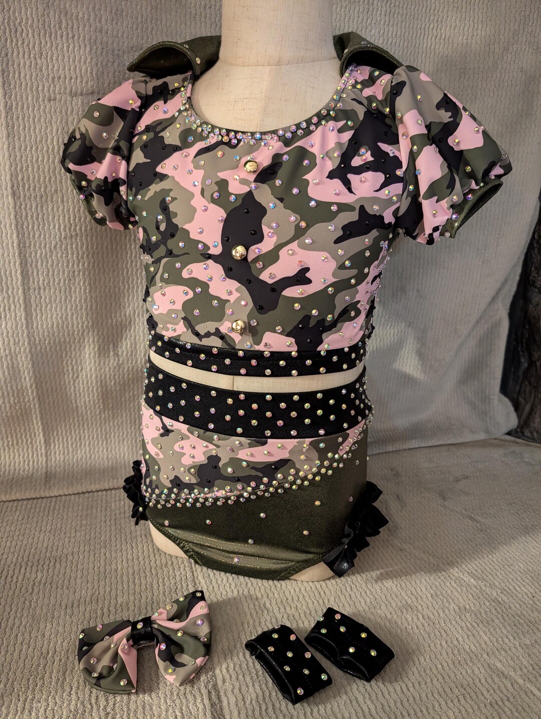 Child Medium Dance Costume, Pink Camouflage Dance Costume, - Etsy