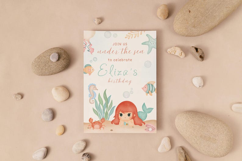 Watercolor Mermaid Clipart Set, Little Mermaid PNG, Under the Sea ...