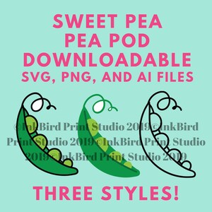 Pea Pod / Sweet Pea Downloadable SVG, PNG, AI File - Etsy