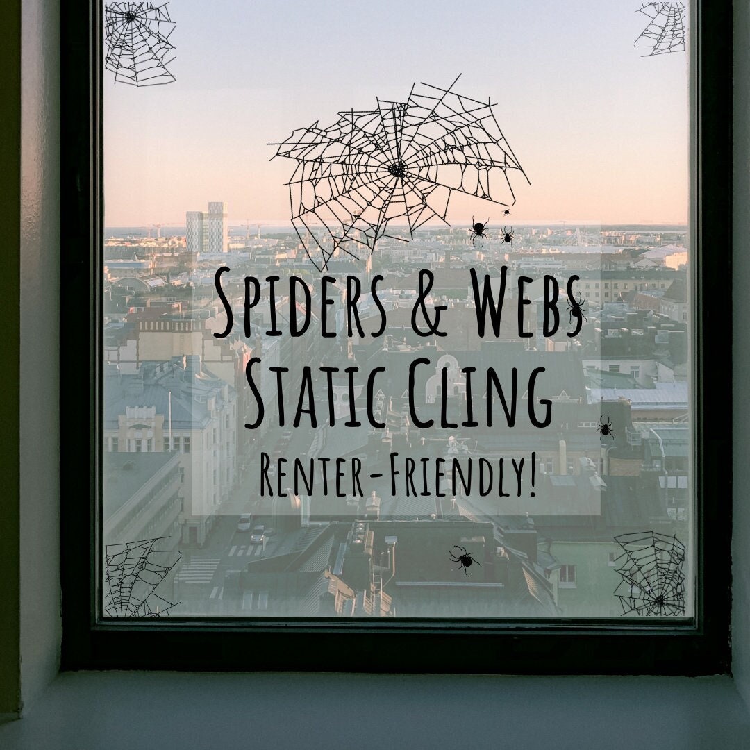 Spider Webs Static Cling for Renter-friendly Halloween Window Decor ...