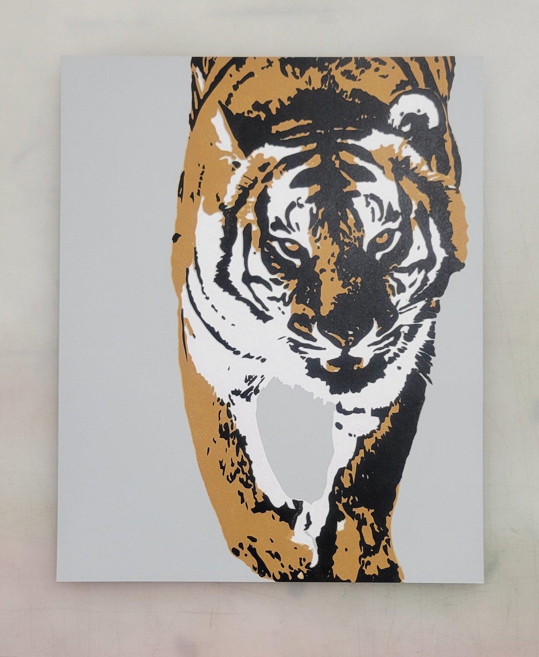 Screenprinted Art: "tiger I" - 3 Color Screenprint by Claire Davis ...