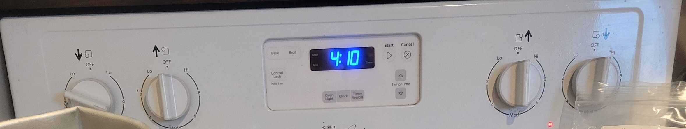 Stove Burner Labels, Visual Aid. 1, 2, 3, 4, TOP, BOTTOM, up Arrow ...