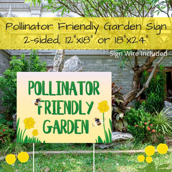 Pollinator Friendly Garden Sign - Etsy