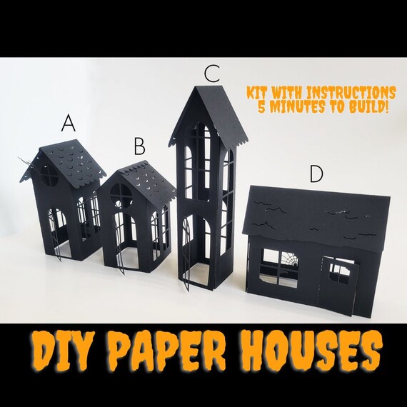 DIY Spooky House Paper Kit. Halloween Decor Perfect for an - Etsy
