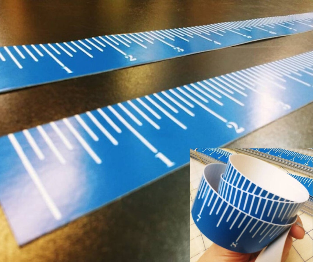 Adhesive Vinyl Ruler. Blue and White. 24 or 30. for Crafts, Classrooms ...