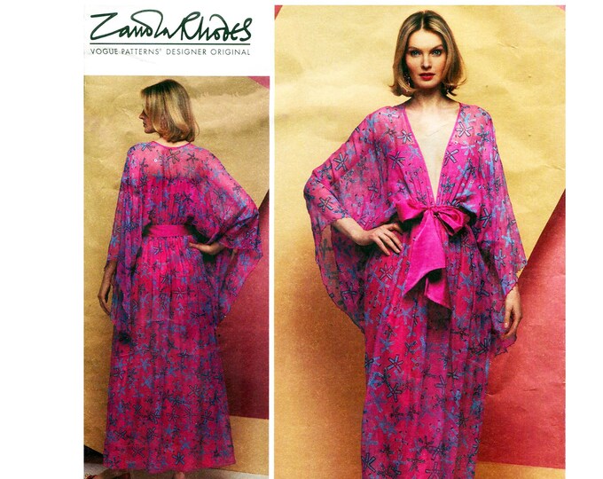 Vogue Plunging Neckline Dress Pattern Vogue 1627 Zandra Rhodes Sewing ...