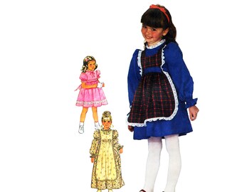 90s Simplicity 8552 Daisy Kingdom Puffed Sleeve Dress and Pinafore ...