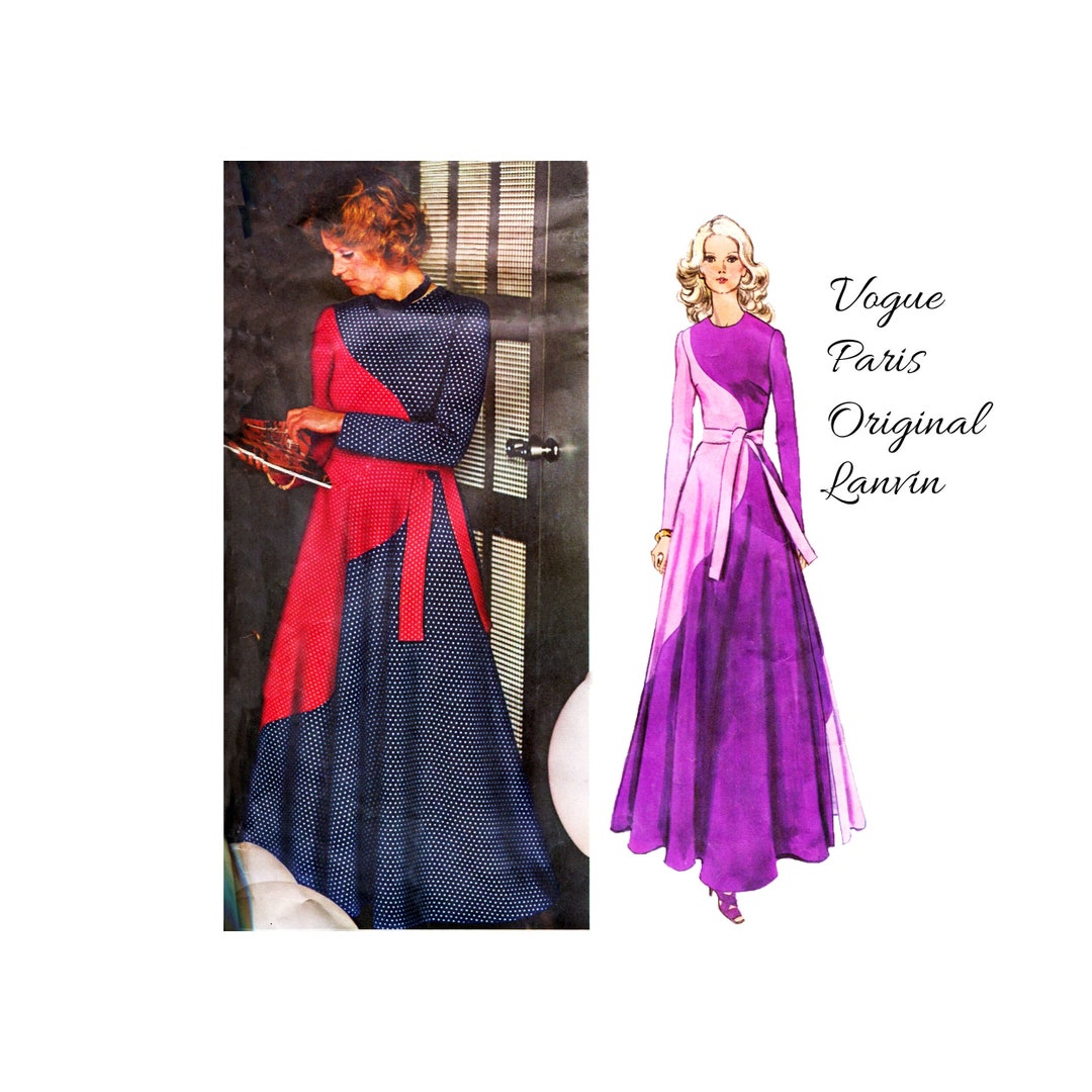 70s Vogue 2576 Sewing Pattern Evening Length Asymmetrical Color Block ... 70s Vogue 2576 Sewing Pattern Evening Length Asymmetrical Color Block ...