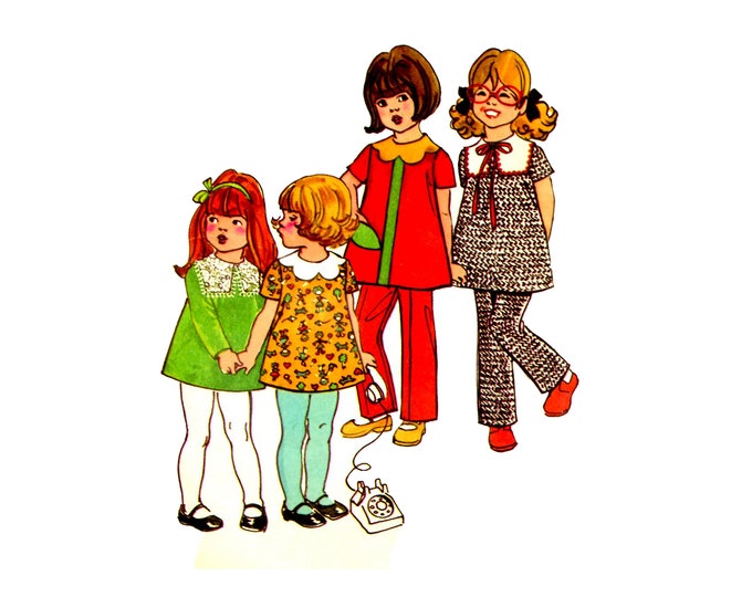70s Simplicity 9583 Sewing Pattern: Toddler Dress, Tunic & Pants Size ...