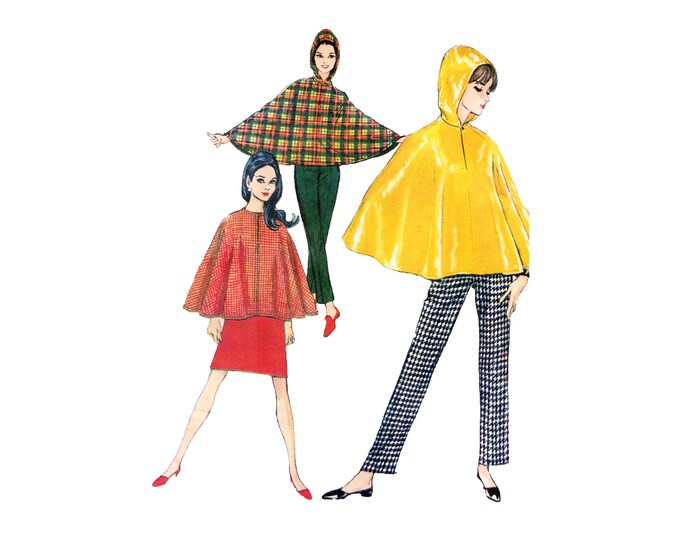 60s Poncho Sewing Pattern: Mccall's 8476 Vintage Skirt & Pants Size 18 ...