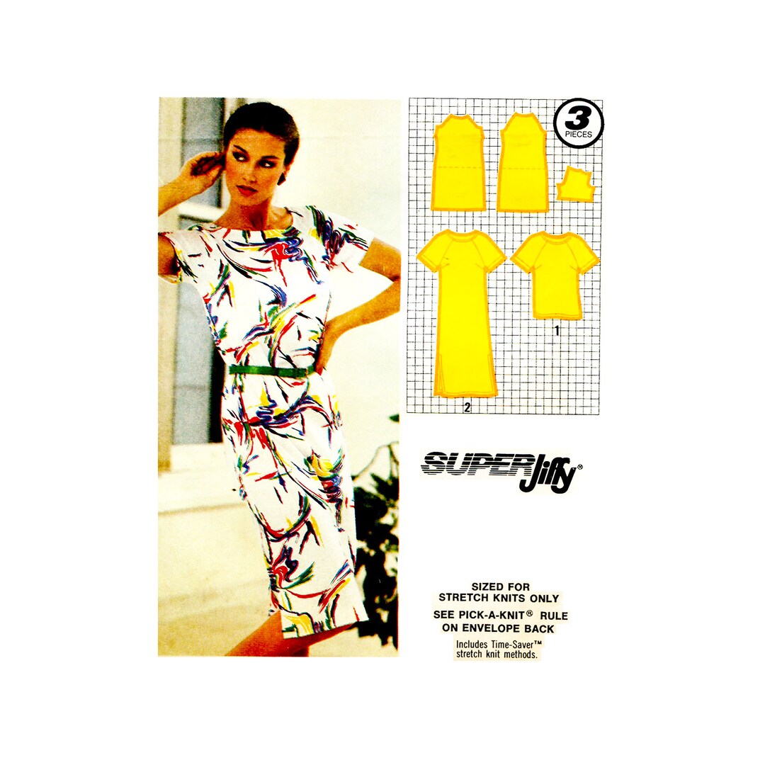 Misses' Simplicity 9365 Knit Dress Super Jiffy Vintage Sewing Pattern ...