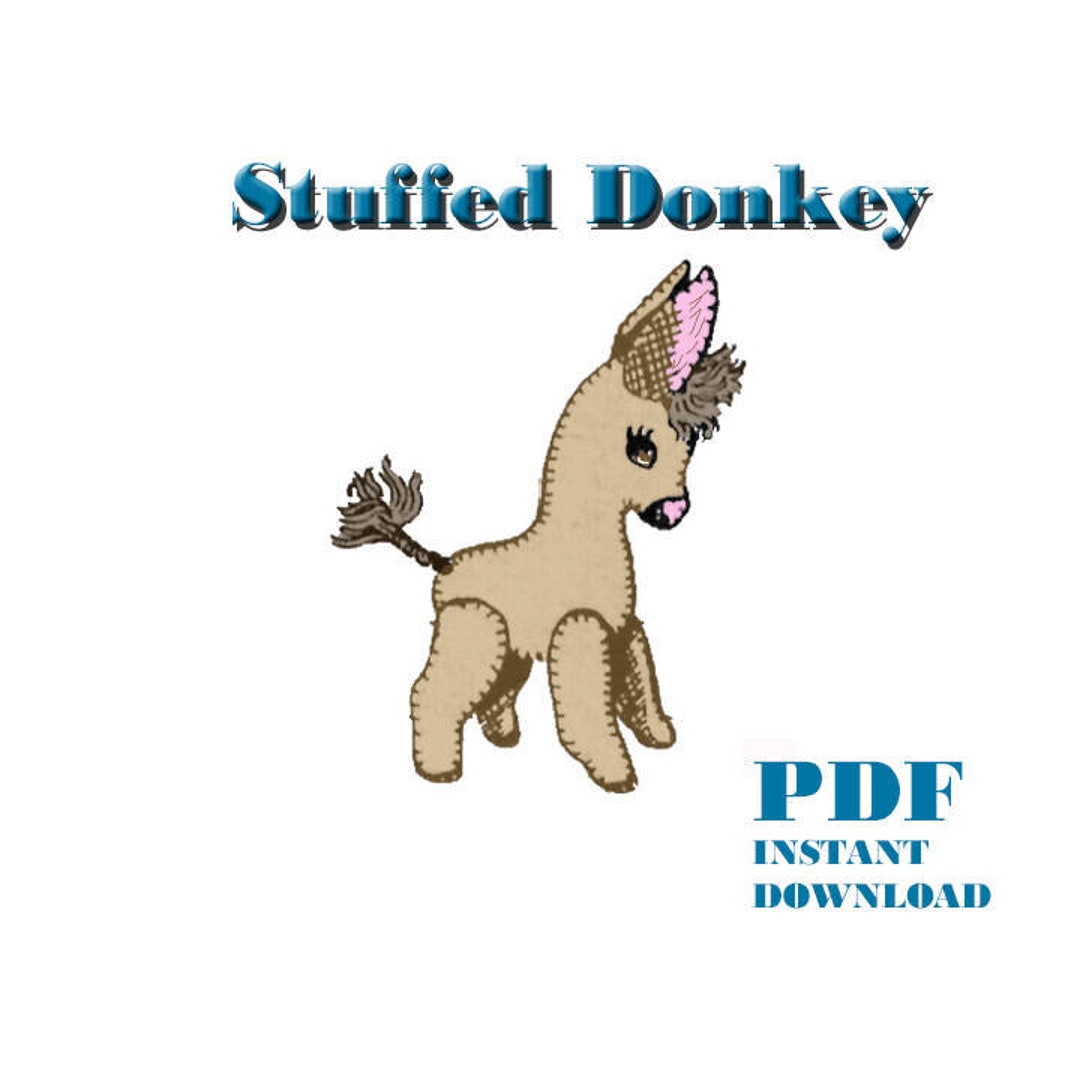 50s Stuffed Donkey Toy PDF Vintage Sewing Pattern Reproduction INSTANT ...