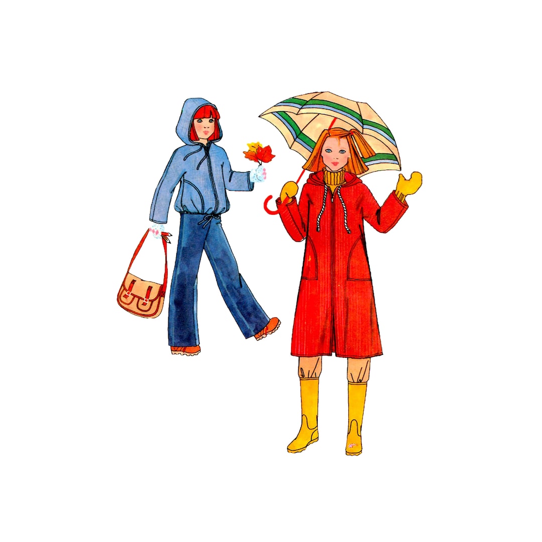 70s Hooded Jacket Sewing Pattern: Simplicity 8630, Girls' Size 7/8 or ...
