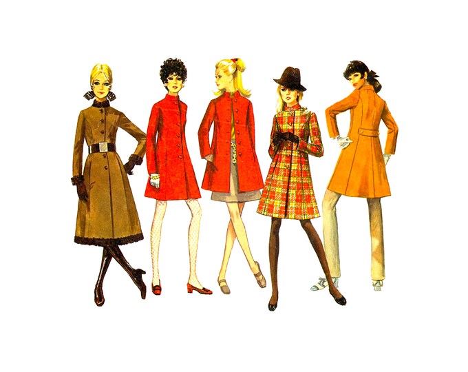 60s Misses' Princess Coats Pattern Simplicity 7868 Vintage Sewing ...
