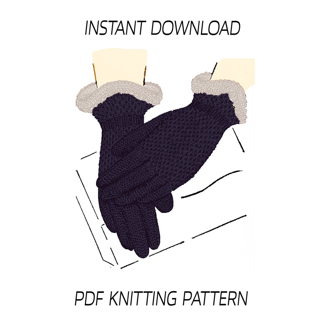 1940s Ladies' Knitted Gloves PDF Instant Download Pattern - Etsy