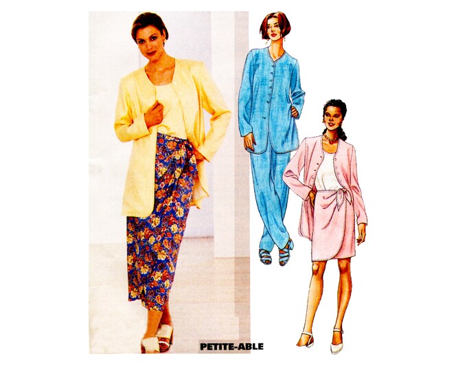 80's Mccall's 8317 Misses Wrap Skirt Sewing Pattern Size 14 16 Elastic ...