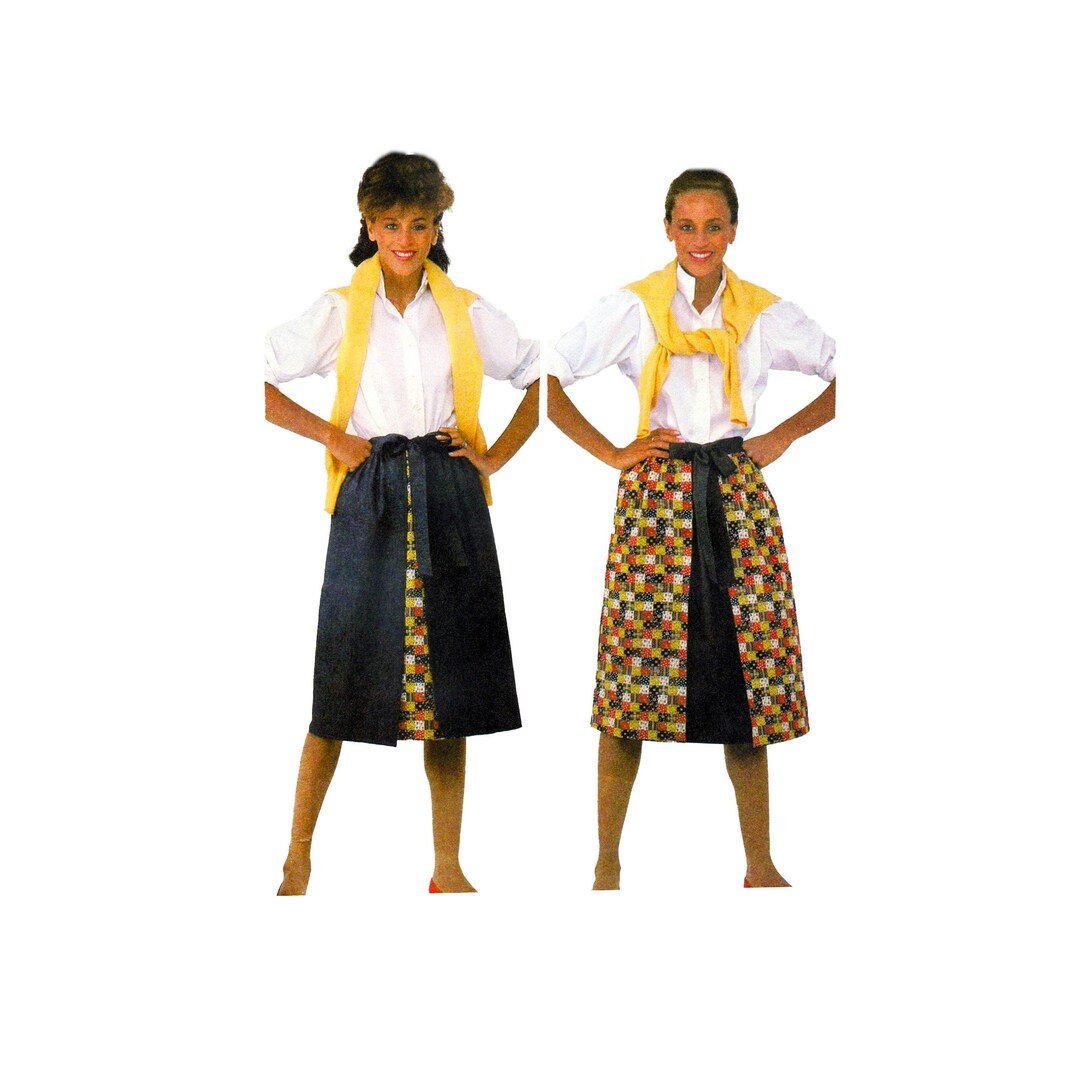 80's Mccall's 8317 Misses Wrap Skirt Sewing Pattern Size 14 16 Elastic ...