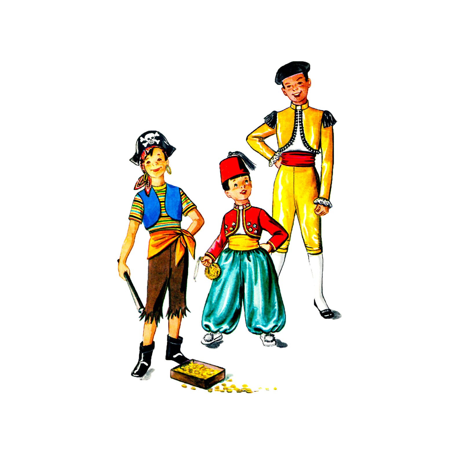 Child's 50s Costumes Pirate Bull Fighter and Aladdin - Etsy