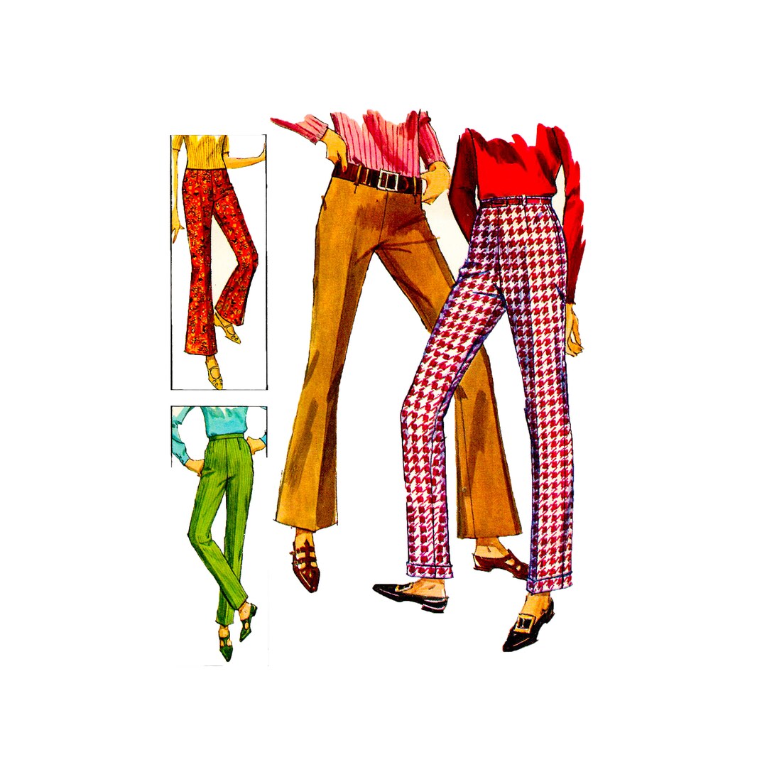 60s Bell Bottoms Sewing Pattern: Simplicity 6681, 28" Waist (UNCUT) - Etsy