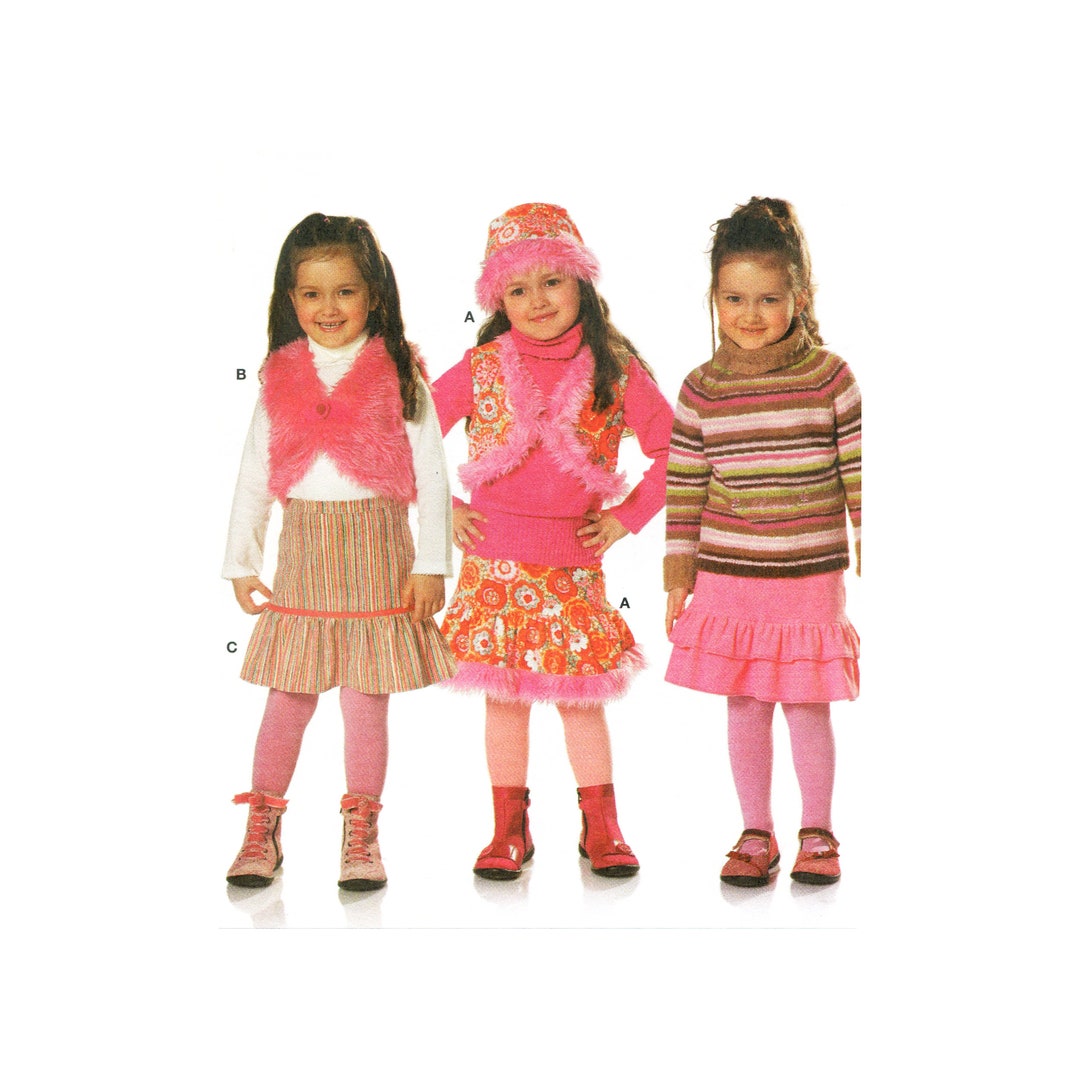 Burda 9630 Girls' Bolero Vest and Ruffle Hem Skirts Sizes 4 10 UNCUT ...