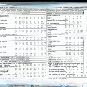 Simplicity 7234 Crop Top, Capri Pants, Shorts, Skort Vintage Sewing ...