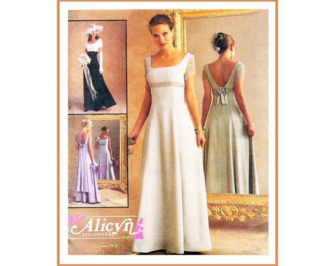 90s Wedding Dress Pattern Low Scoop Back Mccall's 9126 Vintage 90s ...
