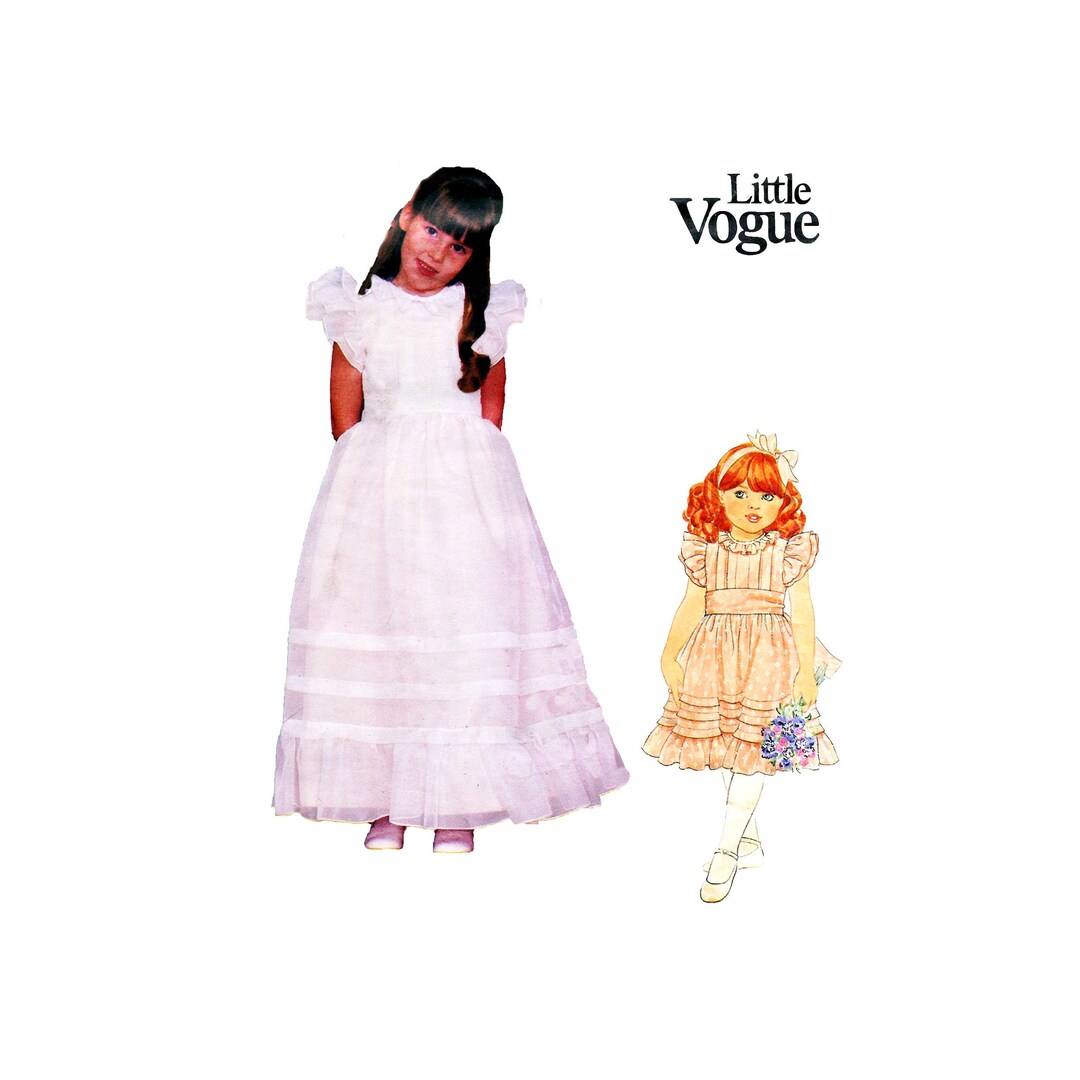 Flower Girl Dress Vogue 2898 Toddler Size 3 Dress 1980s Vintage Sewing ...