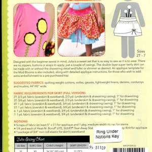 Modkid Julia Full Skirt Sewing Pattern Twirl Skirt Sizes 2T - 7 ...