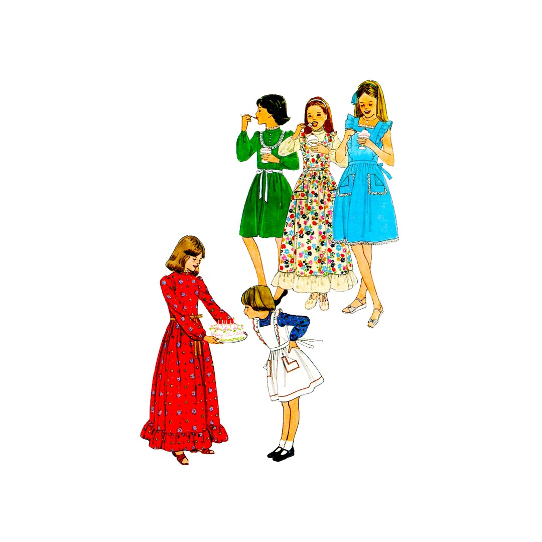 Simplicity 8288 Girls' Dress 2 Lengths and Pinafore Apron Simplicity ...