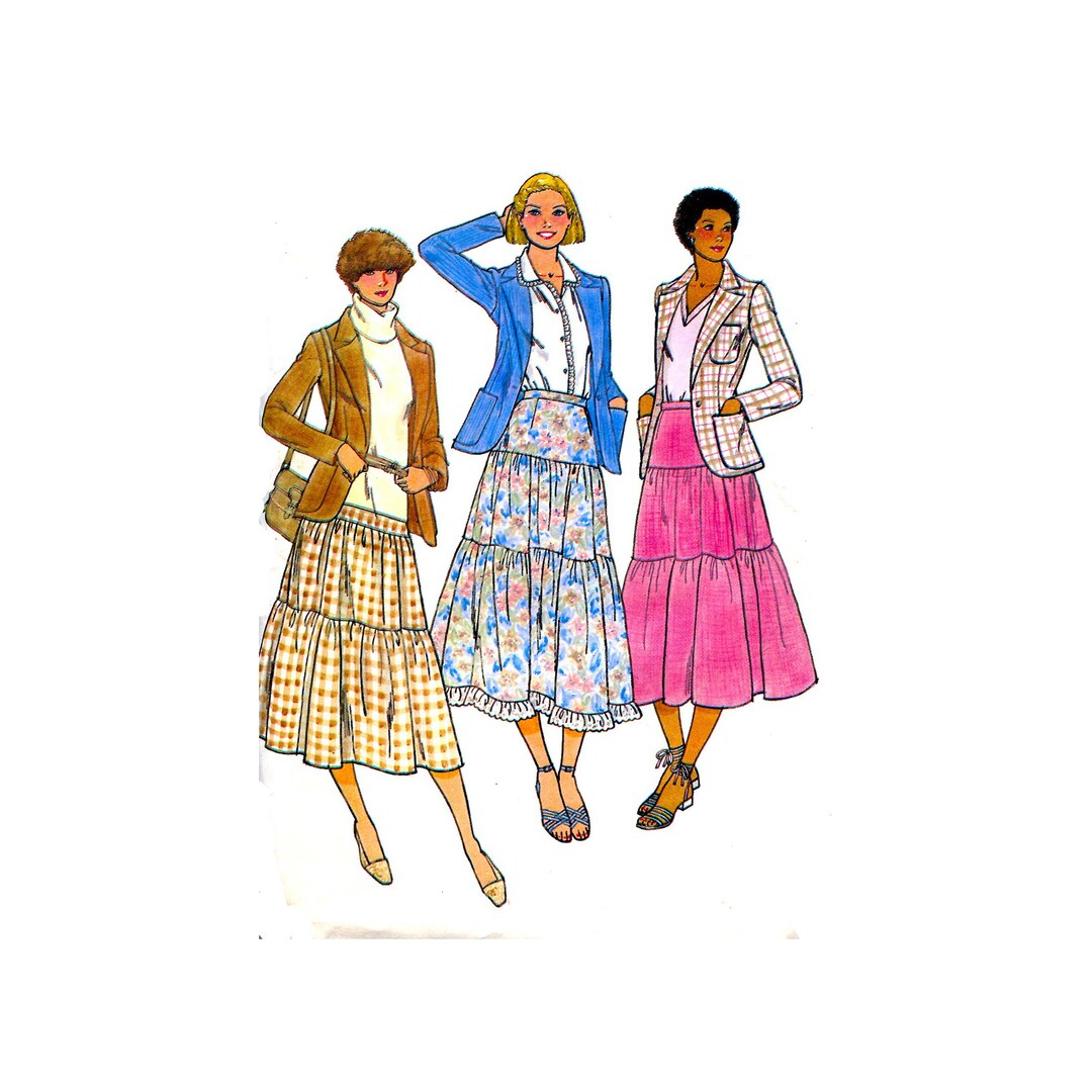 70s Misses' Peasant Skirt and Fitted Jacket Butterick 6051 Vintage ...