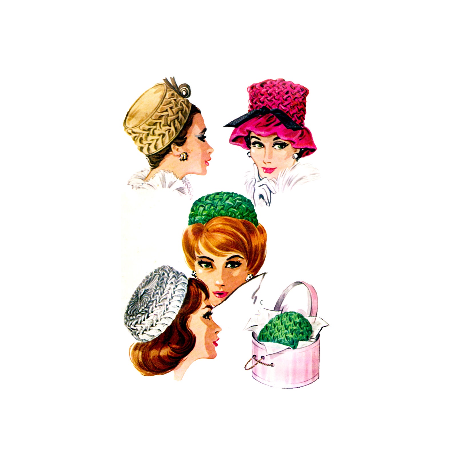 60s Mccall's 6515 Smocked Hats Vintage Sewing Pattern UNCUT - Etsy