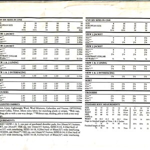 80s New Look 6749 Misses' Double-breasted Jacket, Pleated Skirt, and ...