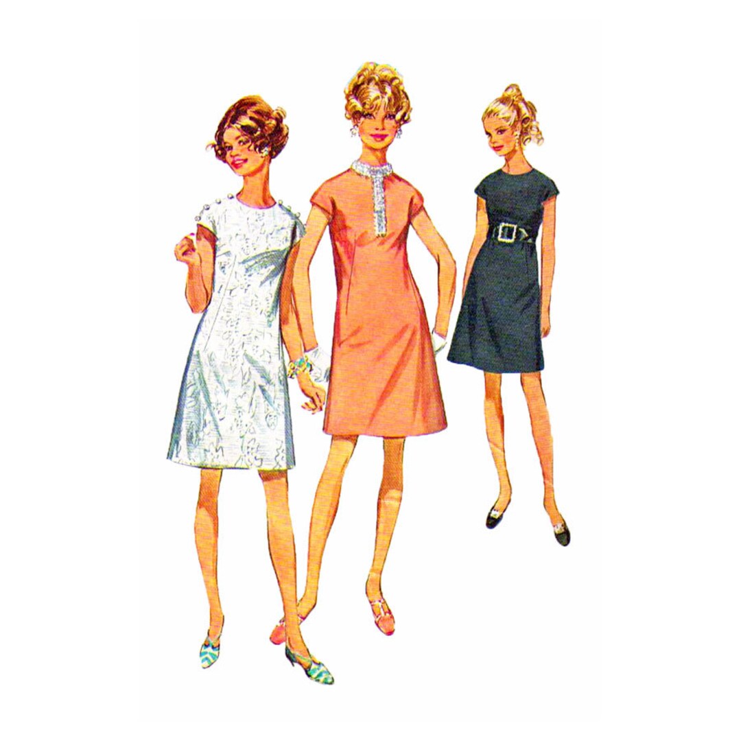 60s Mod Mini Dress Sewing Pattern: Simplicity 7980 Size 12 - Etsy
