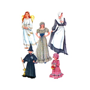 80s Misses Costumes Sewing Pattern Simplicity 7650 Angel, Witch ...