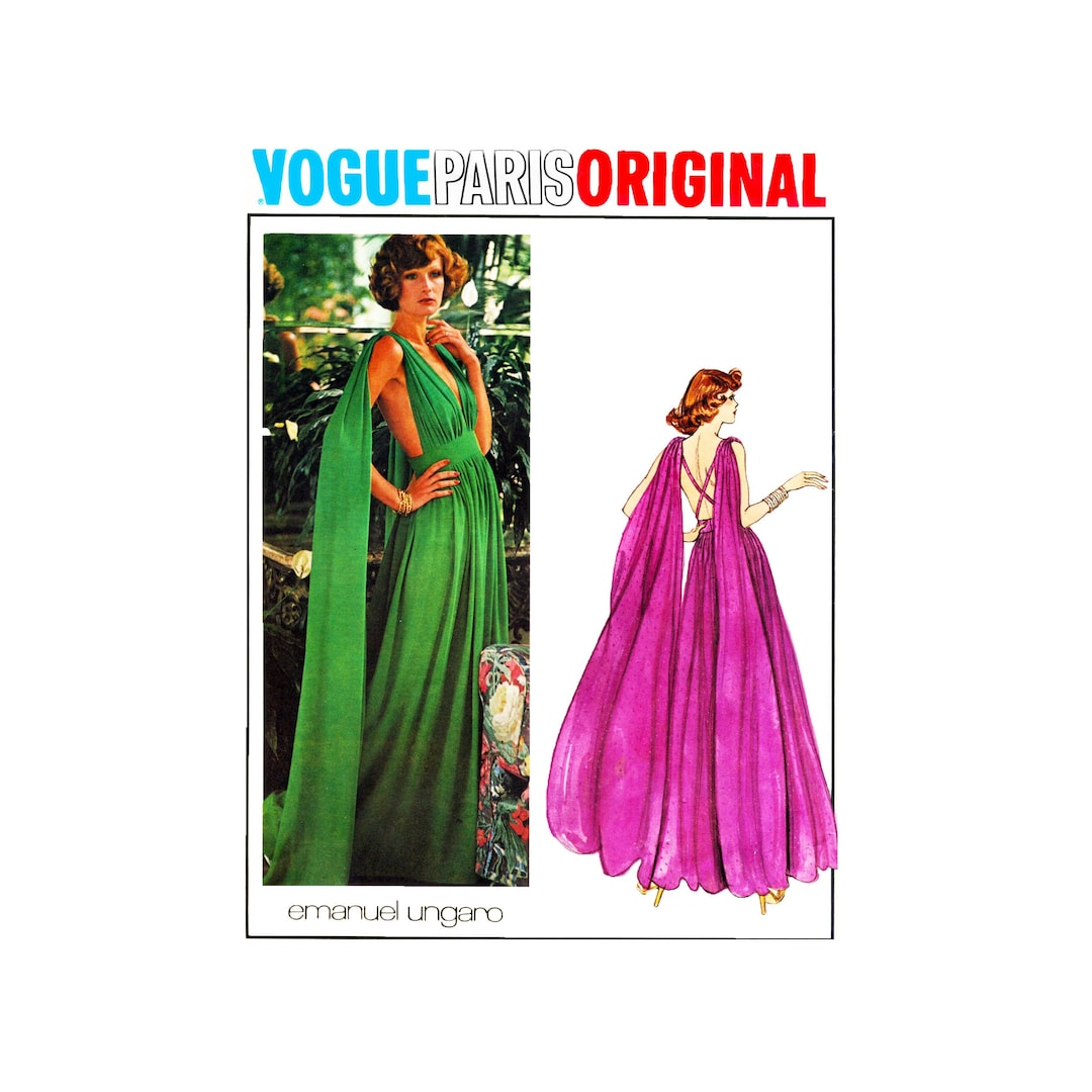 70s Emanuel Ungaro Evening Gown Sewing Pattern Vogue Paris Original ...