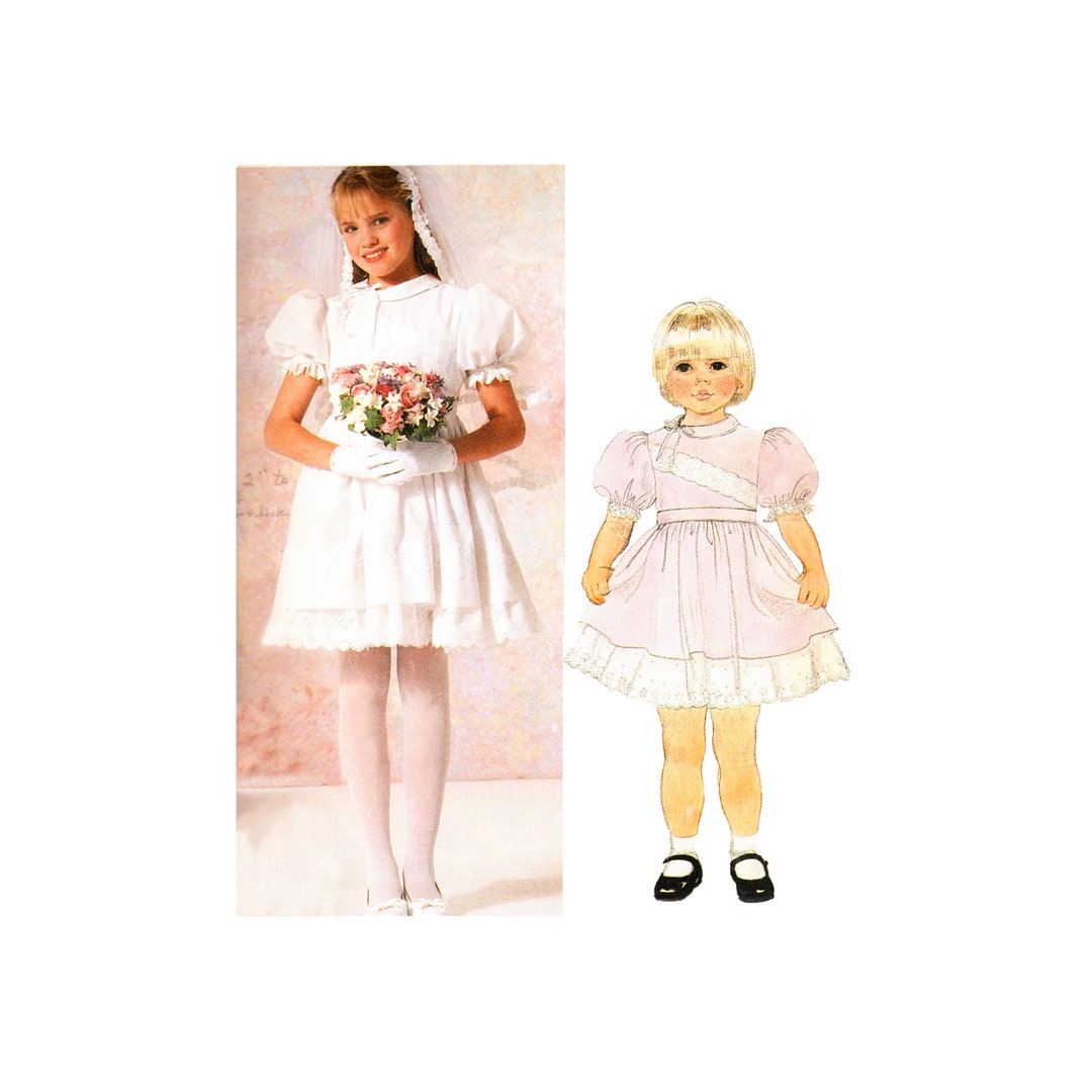 80s Mccall's 2427 Girl's First Communion Dress Spring Dress Sewing ...