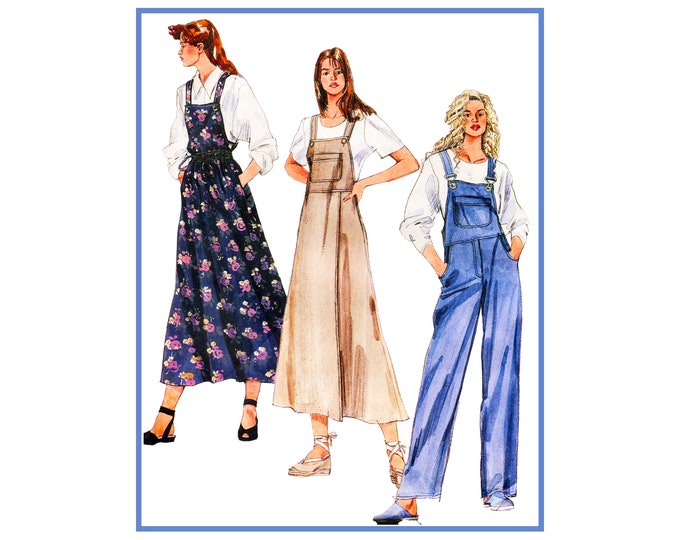 80s Misses' Overalls and Jumpers Pattern Mccall's 7241 Vintage Sewing ...