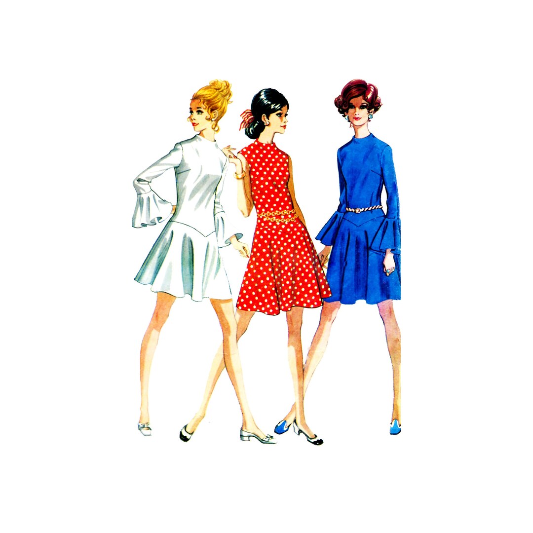 60s MOD Mini Dress Pattern Low Waist Mccall's 9538 Vintage - Etsy
