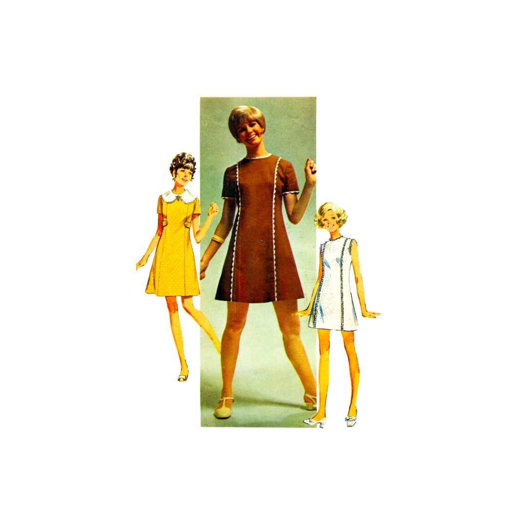 60s Princess Seamed Dress Pattern Two Lengths Simplicity 8612 Vintage ...
