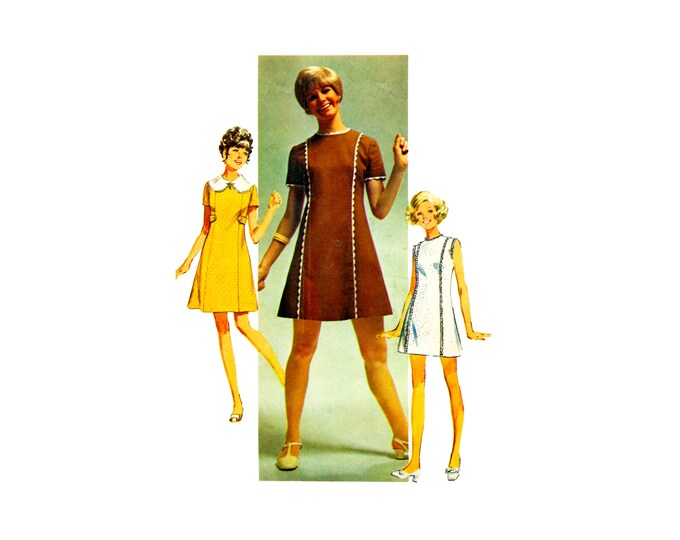 60s Princess Seamed Dress Pattern Two Lengths Simplicity 8612 Vintage ...