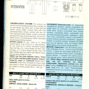 Butterick 4657 Black POWER RANGER Zeo Costume Super Hero Vintage Sewing ...