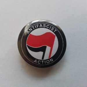 ANTIFA Pin+ Sticker, BADGE - Political, Protest, Anti Fascist Action ...