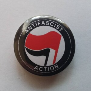 ANTIFA Pin Badge Political, Anti Fascist Action, GET One FREE Protest ...
