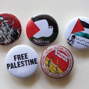 FREE PALESTINE- Badges/pins Pack 5 Anarchist, Soldarity PROTEST Pins ...